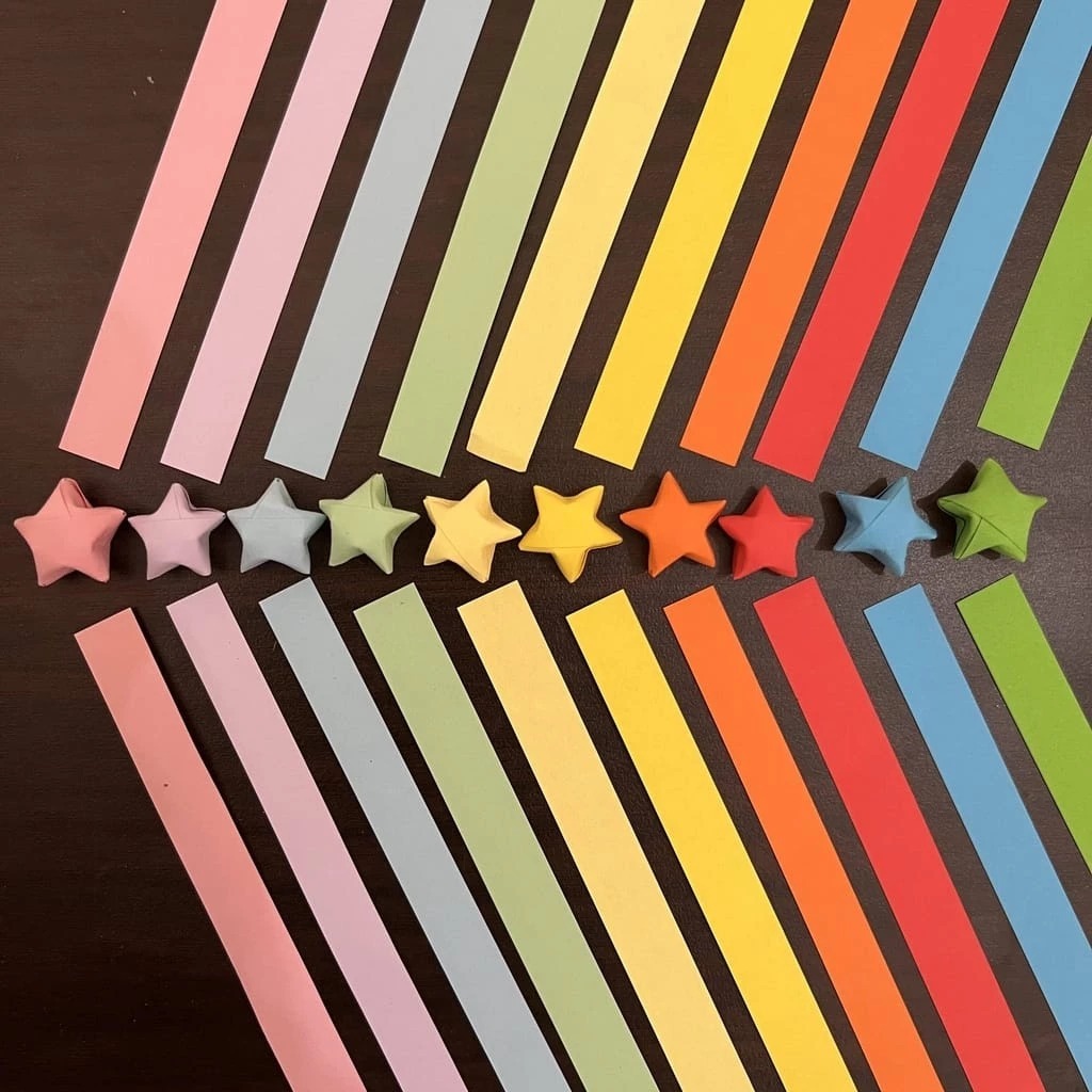 Jual Kertas Bintang Origami Star Paper Lipat Motif Warna Warni Varian ...