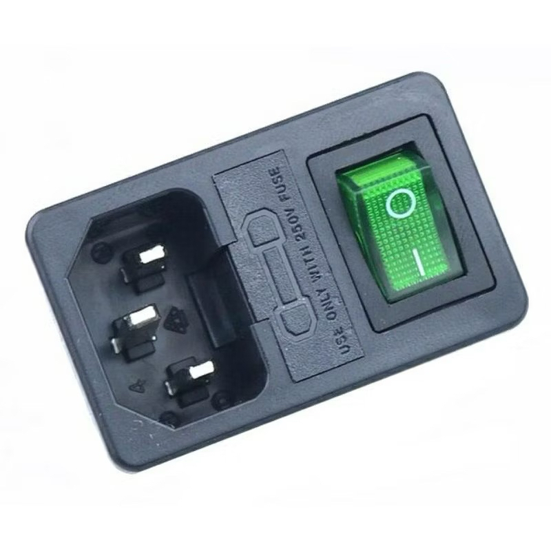 Jual Power Socket Switch Fuse 10A 250V AC 3pin IEC320 C14 | Shopee ...