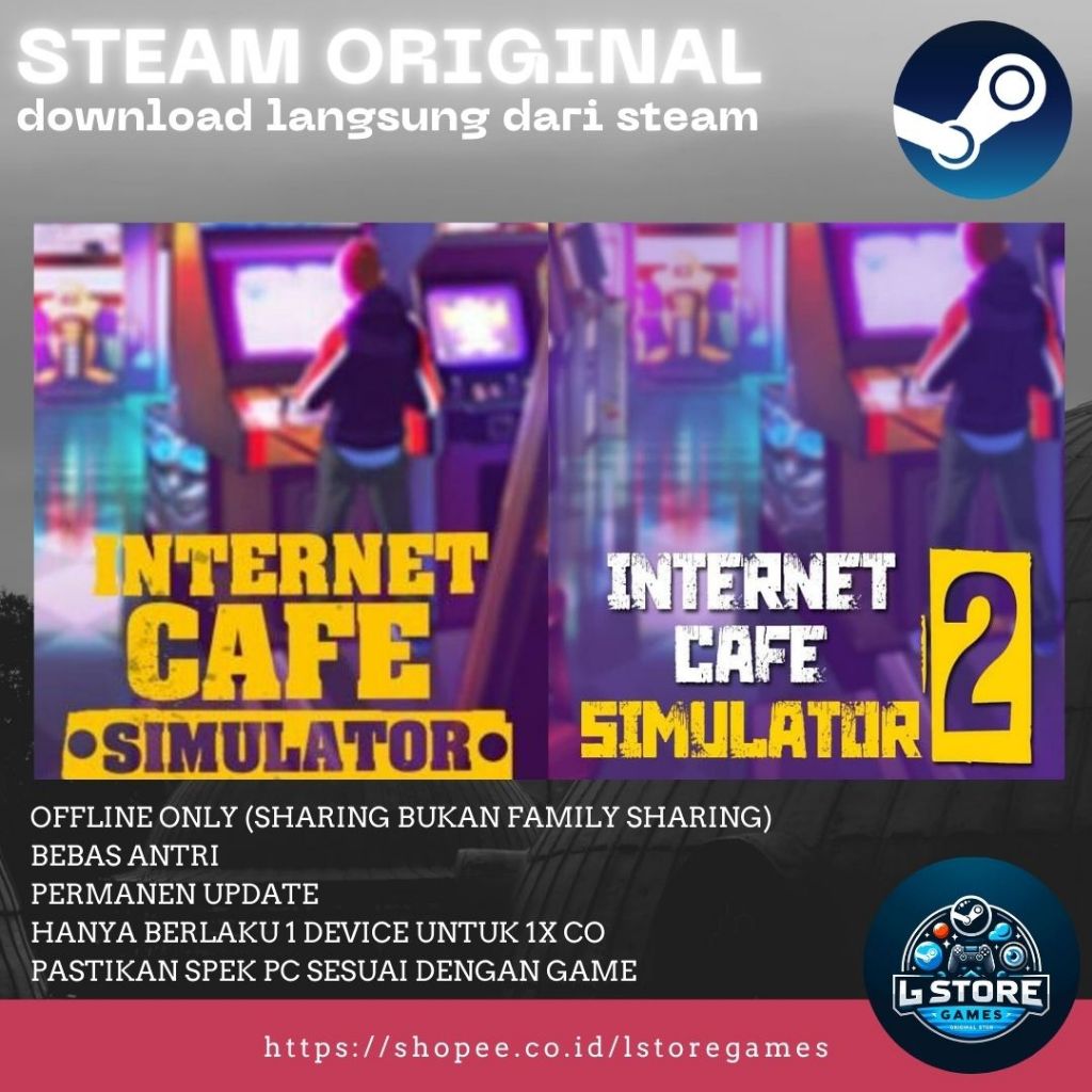 Jual Internet Cafe Simulator 1+ 2 (2 Game) PC Sharing Original Offline ...
