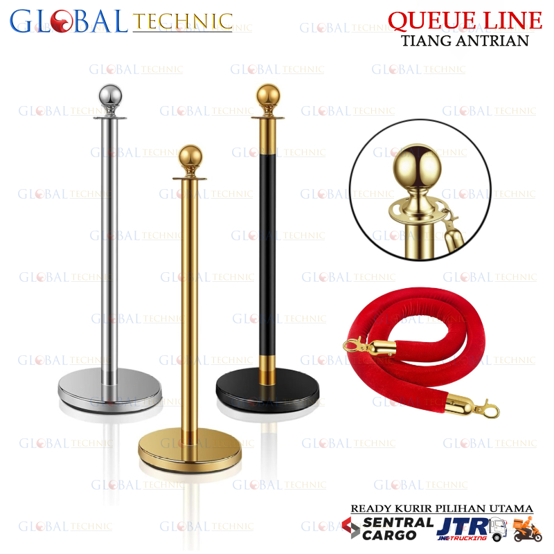 Jual Standing Barrier Queue Line Golden / Tiang Antrian Pembatas Jalan ...