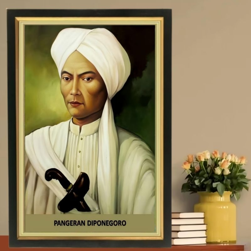 Jual hiasan cetak poster pangeran diponegoro plus bingkai ukuran ...