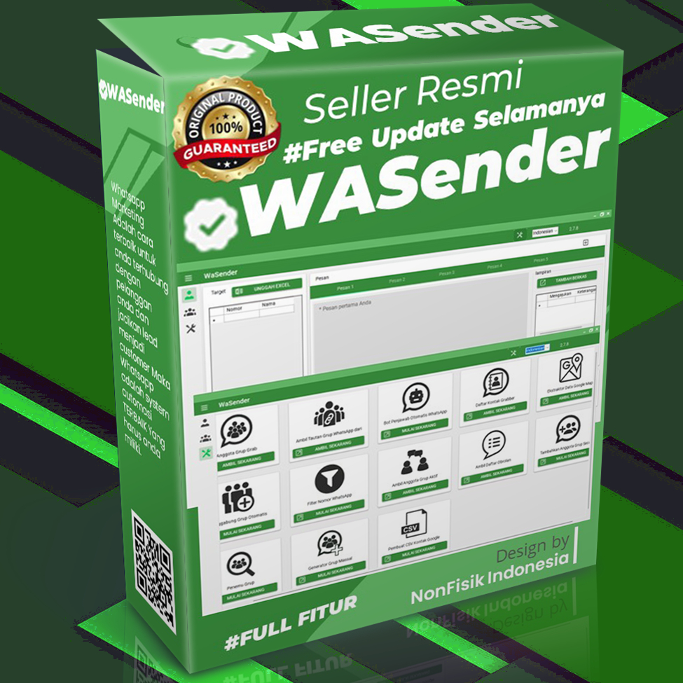 Jual ORIGINAL WASender Unlimited Fitur Terbaru Free Update New Version ...