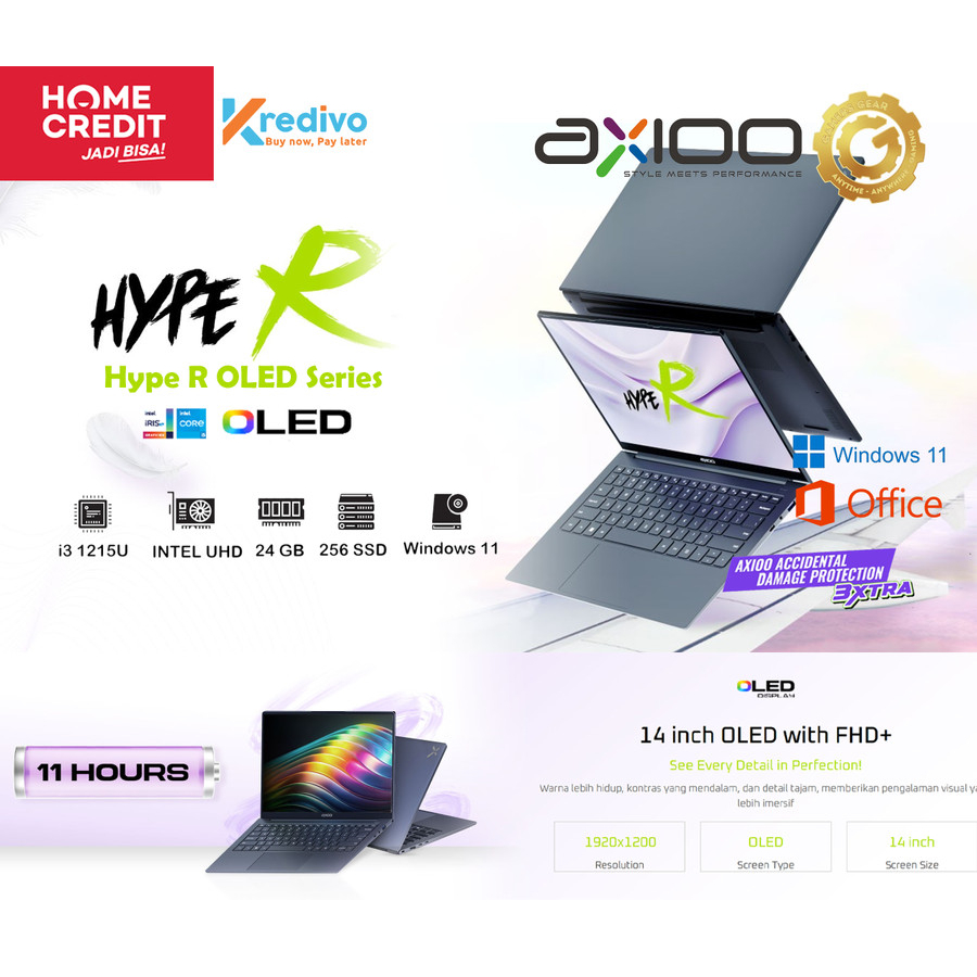 Jual LAPTOP AXIOO HYPE R 3 OLED | i3 1215U 24GB 256GB WINDOWS 11 OFFICE ...