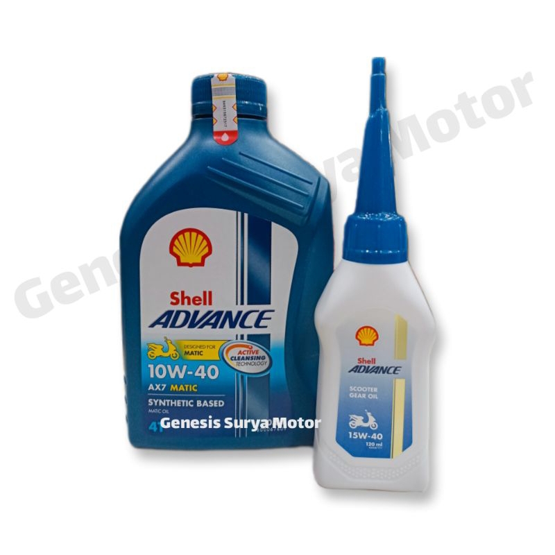 Jual SLB720 Oli Shell Advance AX7 Matic 10W40 0.8LT paket Oli Gear ...