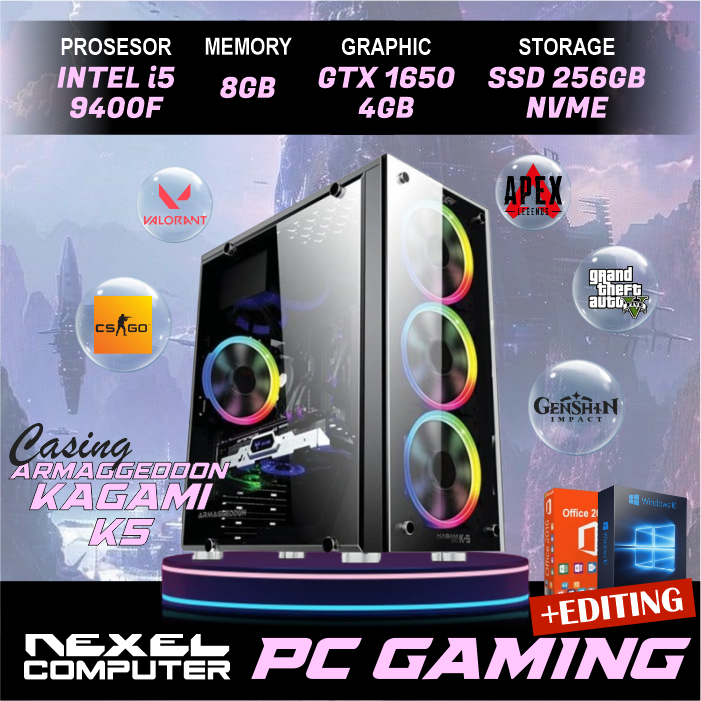Jual PC Editing & Gaming Intel Core i5 9400F | GTX 1650 4GB | RAM 8GB | High-End Mantap | Shopee ...