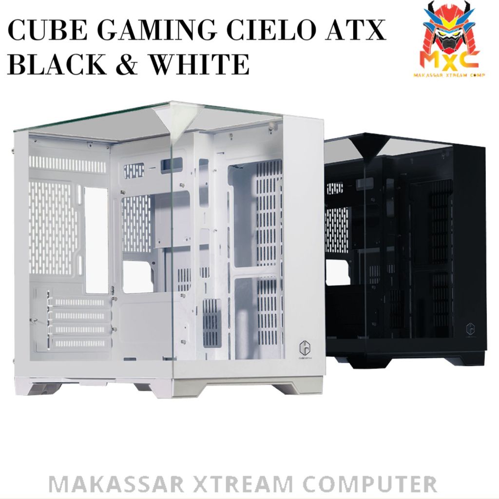 Jual Casing CUBE GAMING PREMIUM CIELO - ATX Gaming Case - All White Inside - Front-Top & Left ...