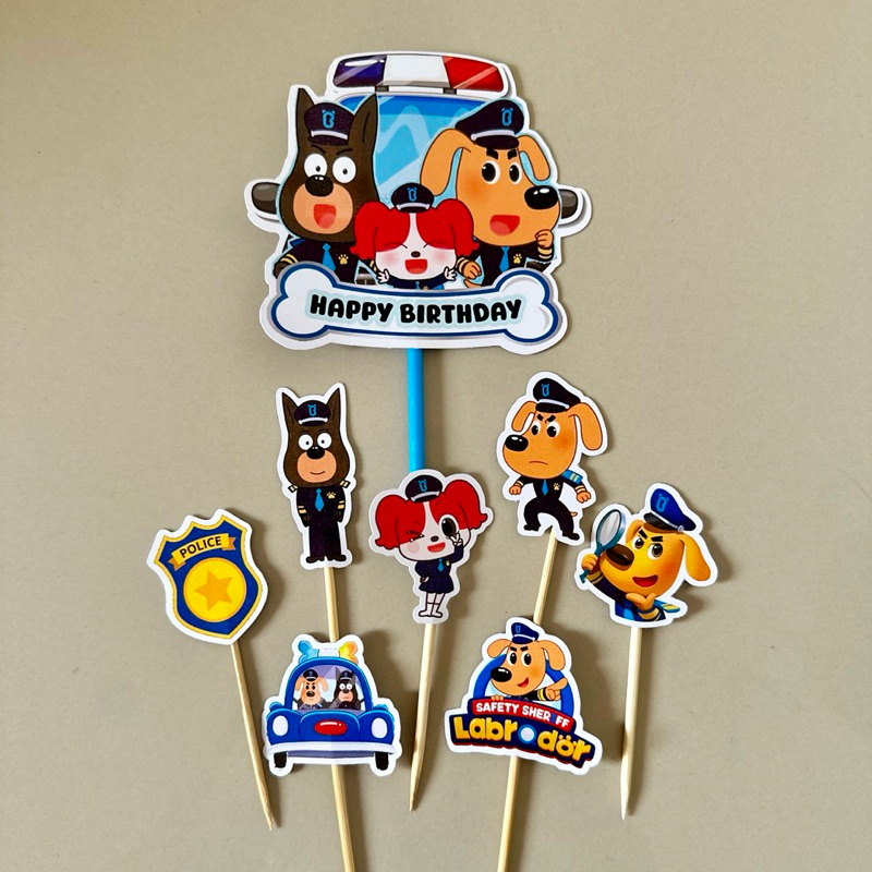 Jual TOPPER POLICE LABRADOR (LA-001) / CAKE TOPPER POLICE LABRADOR ...