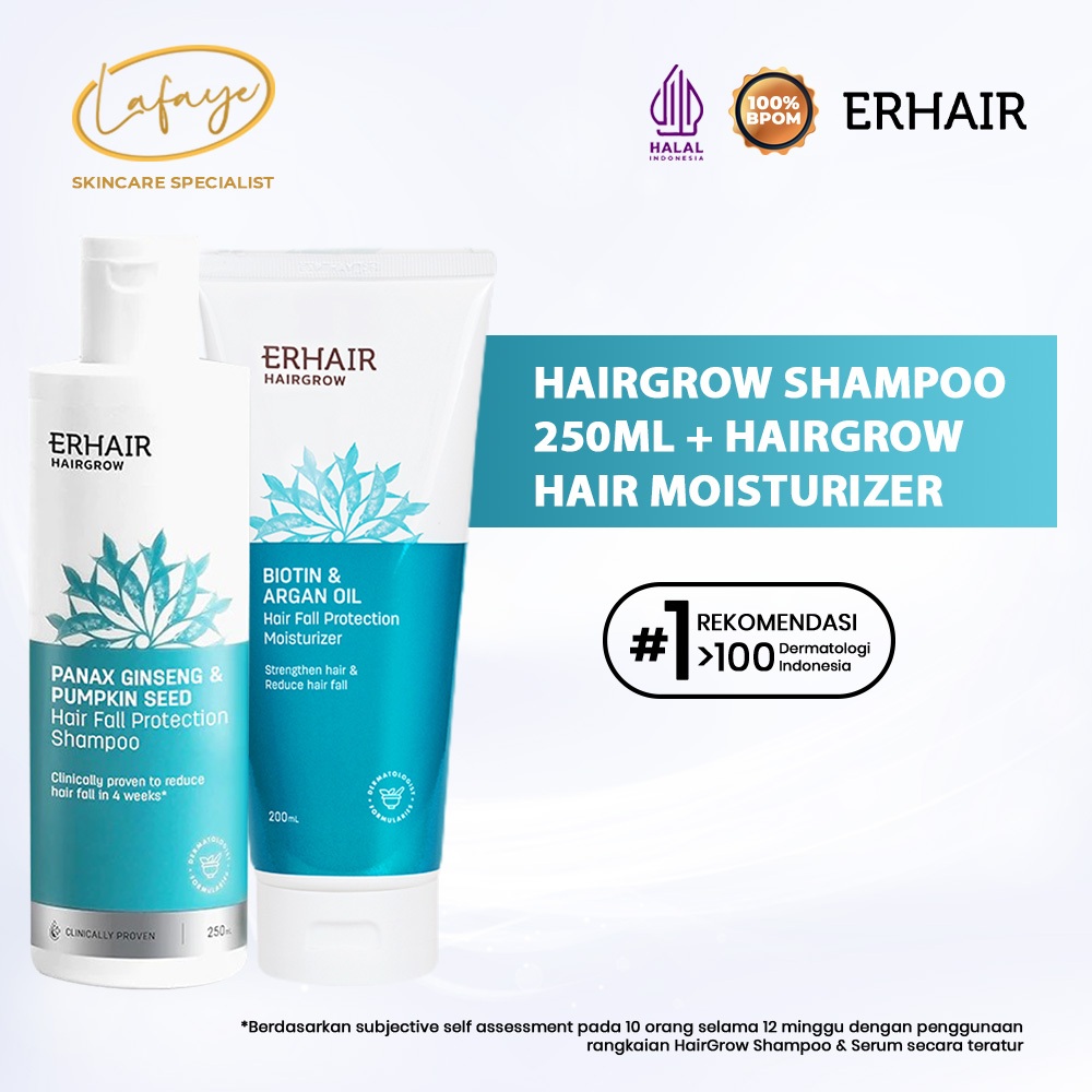 Jual ERHA ERHAIR Hairgrow Shampoo 250ml + Hairgrow Hair Moisturizer ...