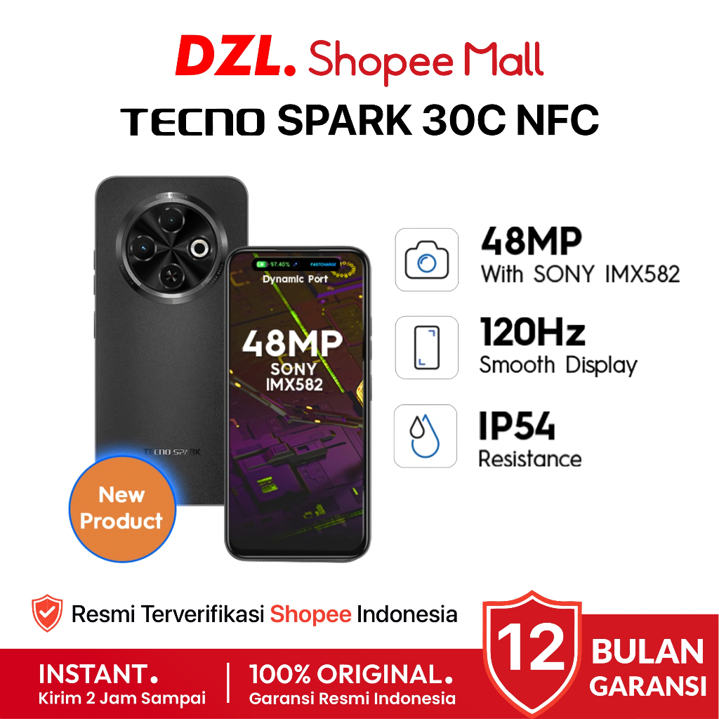 Jual DZL - HP TECNO Spark 30C NFC 8/256 6/128 GB Original Resmi ...