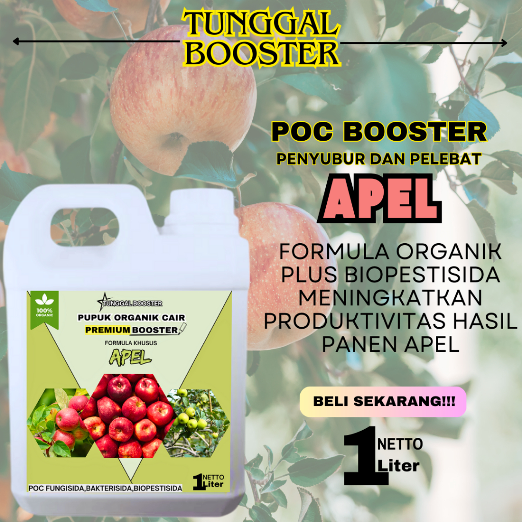 Jual Pupuk Organik Cair Tanaman Apel Premium 1liter-Booster Organik Cair Pelebat dan Perangsang ...