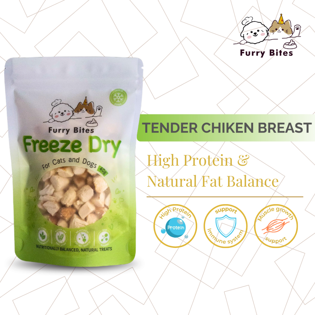 Jual Furry Bites - Tender Chicken Breast / Dada Ayam Freeze Dried (40g ...
