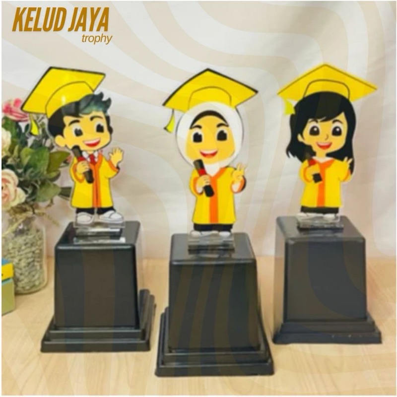 Jual Piala Wisuda Akrilik Custom - Piala Wisuda Kuning Tropi ...