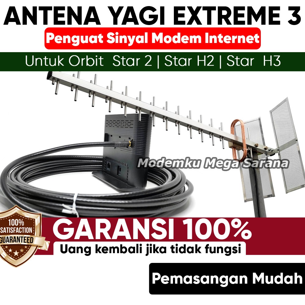 Jual Antena Yagi Extreme 3 Lite Penguat Sinyal Telkomsel Orbit Star 2 Star H2 Huawei B320 Star ...
