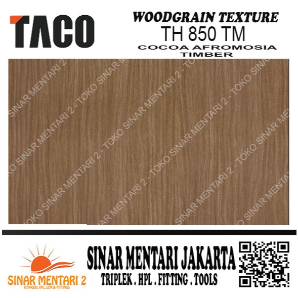 Jual TACO HPL WOODGRAIN TEXTURE TH 850 TM COCOA AFROMOSIA TIMBER ...