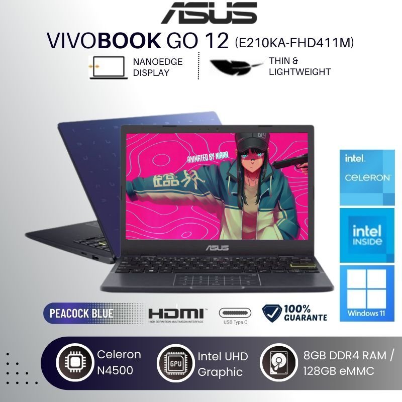 Jual Asus Vivobook Go 12 E210KA-FHD411M N4500 8GB 128GB eMMC 11.6″ HD ...