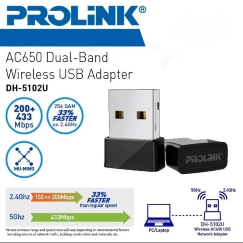 Jual PROLiNk DH5102U AC650 USB Adapter Dongle Wifi Dual Band Support 5G | Shopee Indonesia