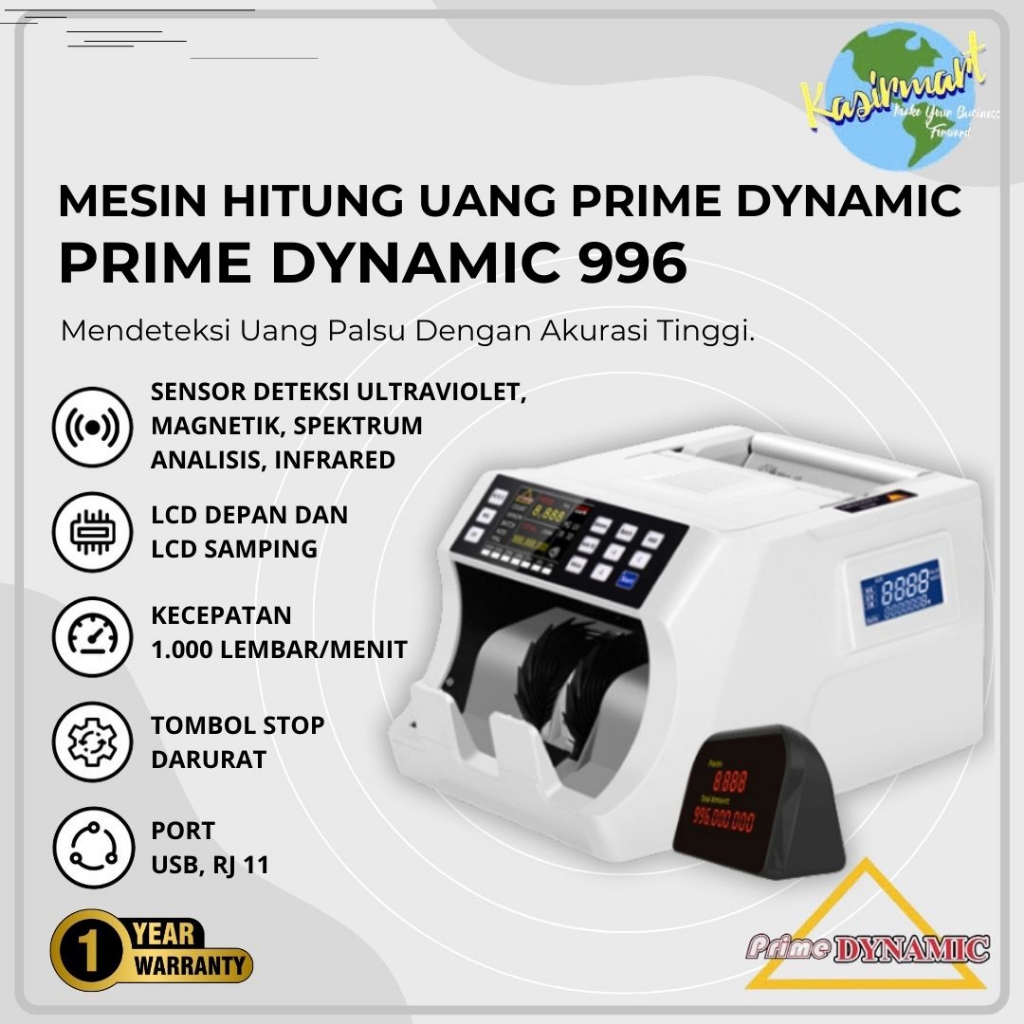 Jual Mesin Hitung Uang PRIME DYNAMIC 996 Baru Campur Hitung Uang Emisi ...