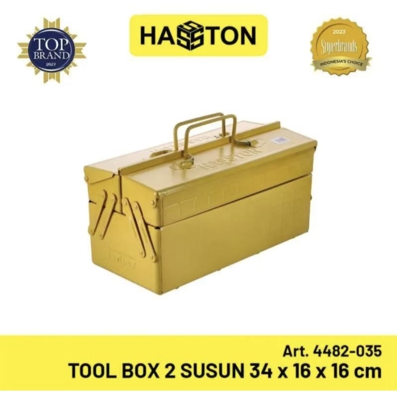 Jual Tool Box Besi Tingkat 2 Susun 34x16x16 cm Kuning Hasston 4482-035 ...