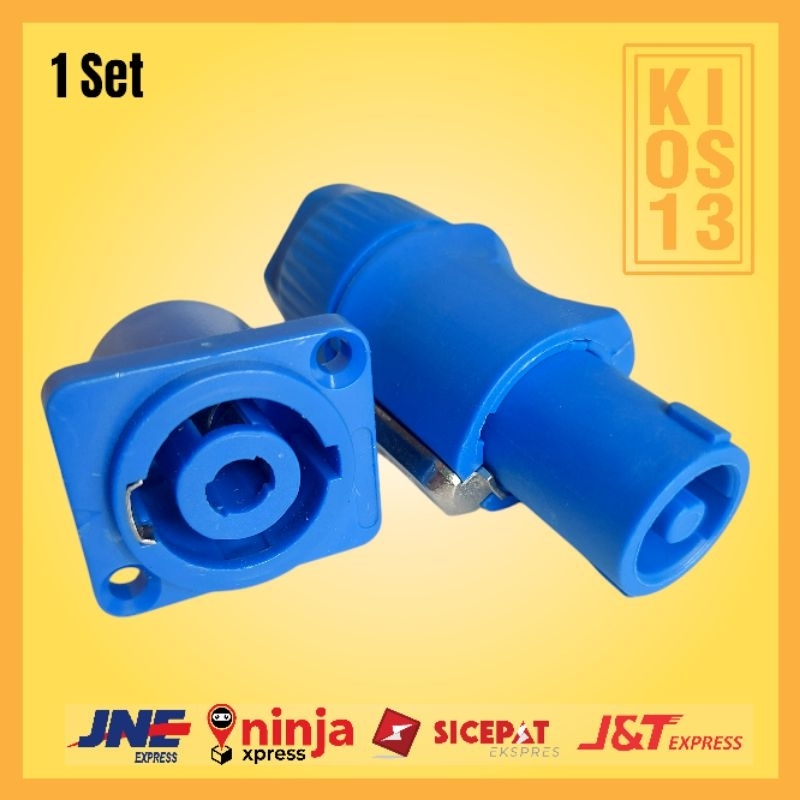 Jual Jack Spikon Speakon Spicon Biru 4 Pin Socket Spikon Speakon Spicon ...