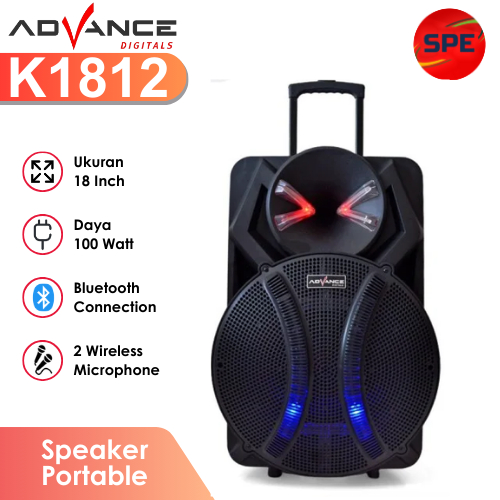 Jual SPEAKER PORTABLE ADVANCE UKURAN 18 INCH K1812 GARANSI RESMI (MEDAN) | Shopee Indonesia