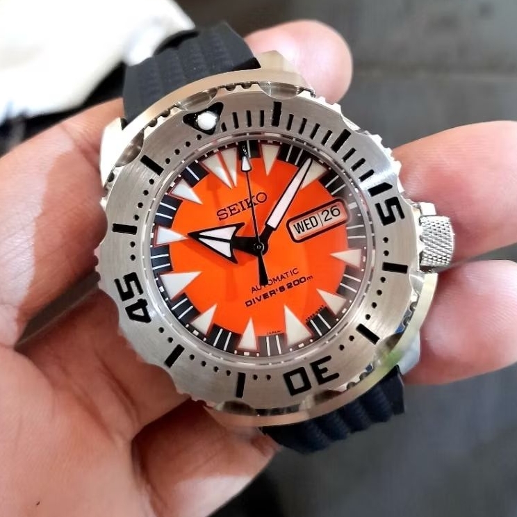 Jual seiko monster mod nh36 movement automatic diameter 43mm | Shopee ...