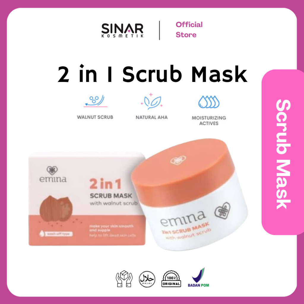 Jual Emina 2 in 1 Scrub Mask 50ml | Shopee Indonesia