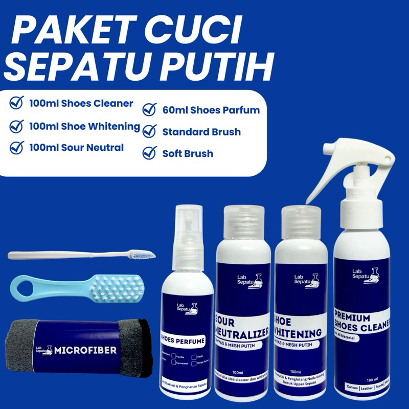 Jual Starter Kit / Paket Sabun Cuci Sepatu Putih Shoe Cleaner - Cairan ...