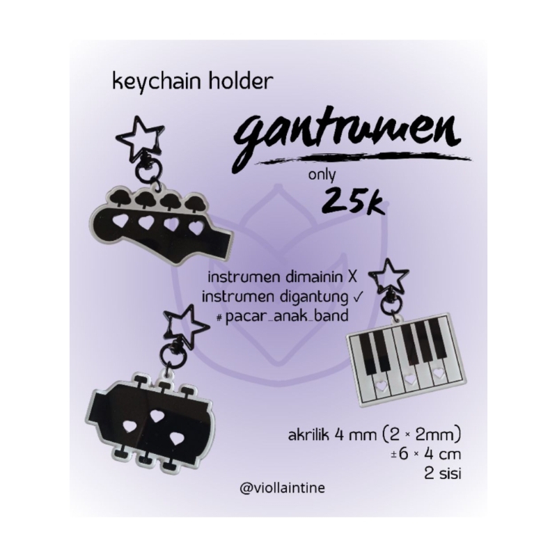Jual [READY STOCK] Keychain Holder Gantrumen Gantungan Bass Gitar ...