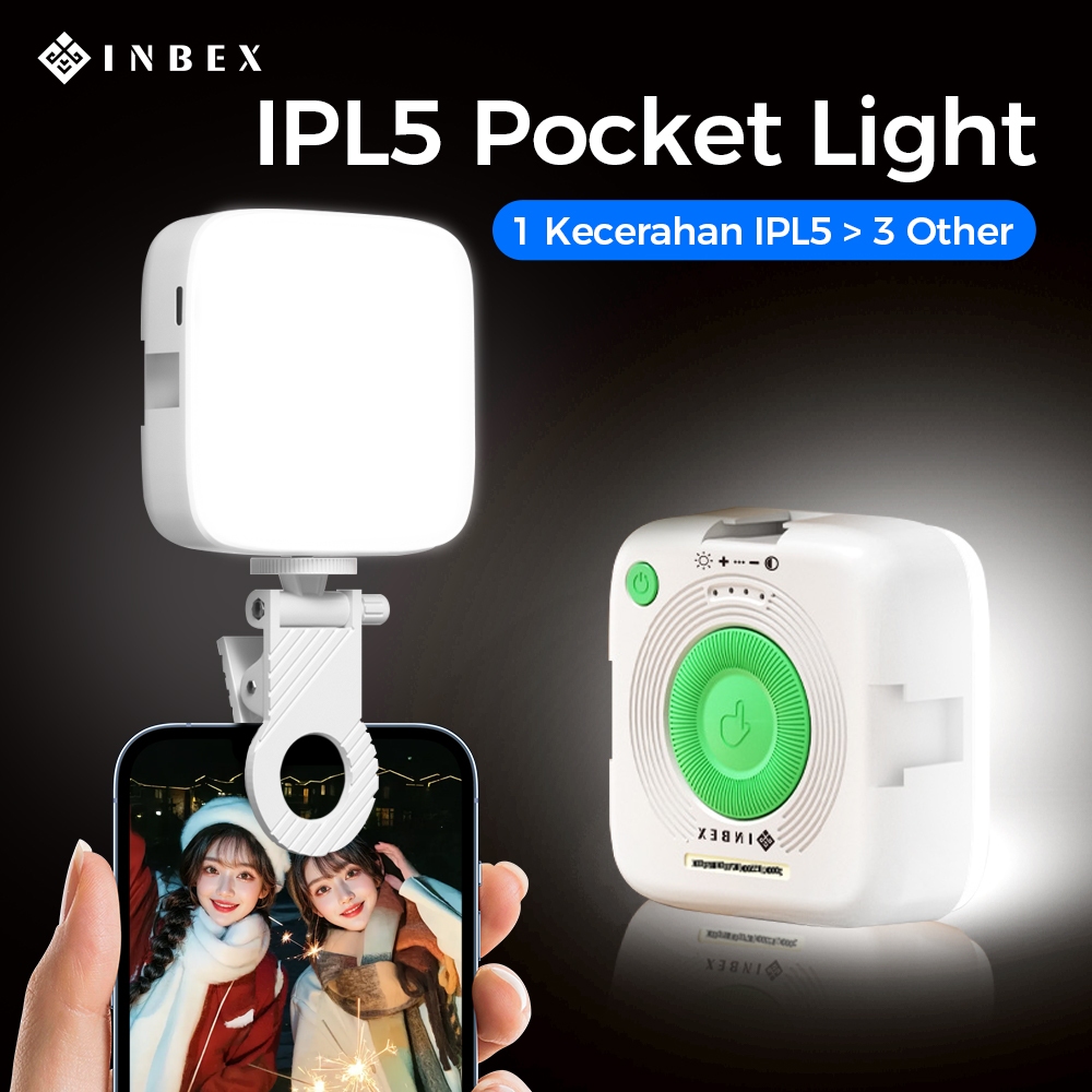 Jual [K] INBEX IPL5 Pocket Ring light Mini Led Lighting Konten Portable Selfie Light Clip ...