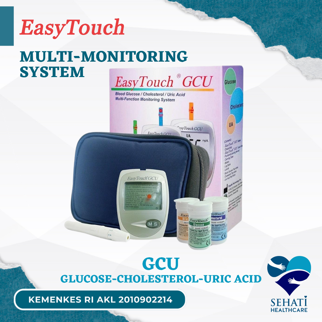 Jual Easy Touch Alat GCU 3in1 Test Gula Darah Asam Urat Kolestrol ...
