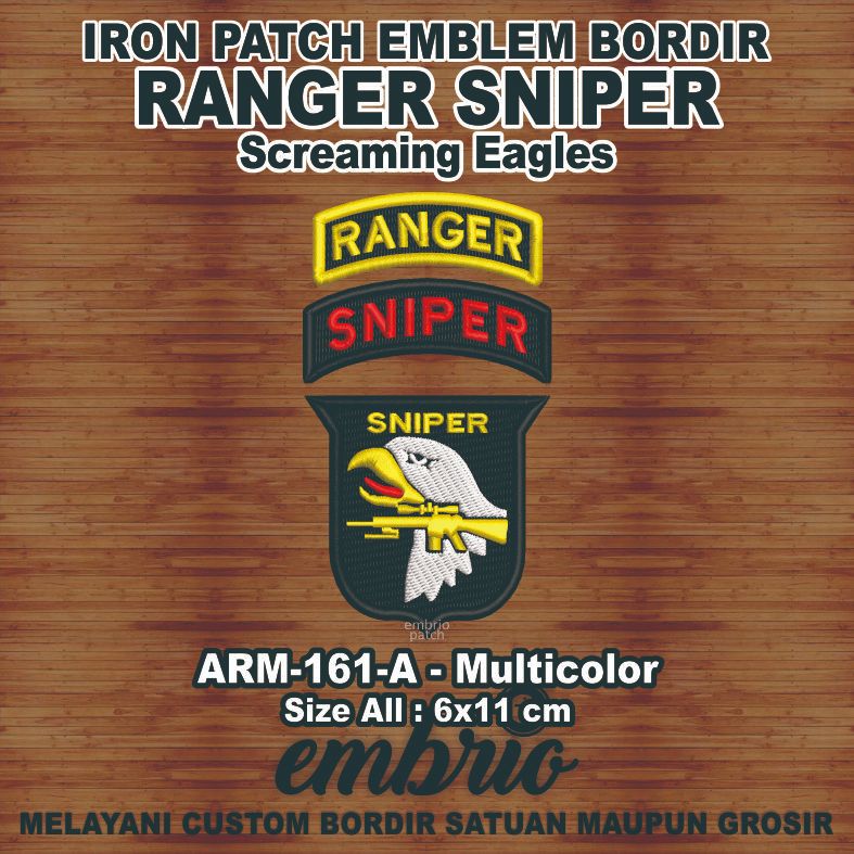 Jual ARM-161-A Patch SNIPER SCREAMING EAGLES Division Ranger Burung Pemburu - Default Multicolor ...
