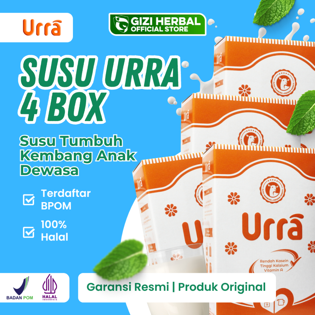 Jual Susu Urra 4 Box Susu Kambing Saanen Eropa Premium 100% Original ...