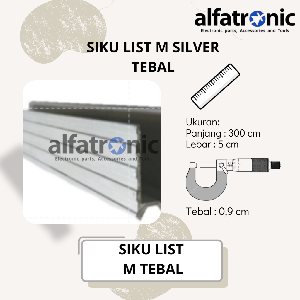 Jual Siku List M Silver (Tebal) Aluminium for Hardcase Box Siku ...