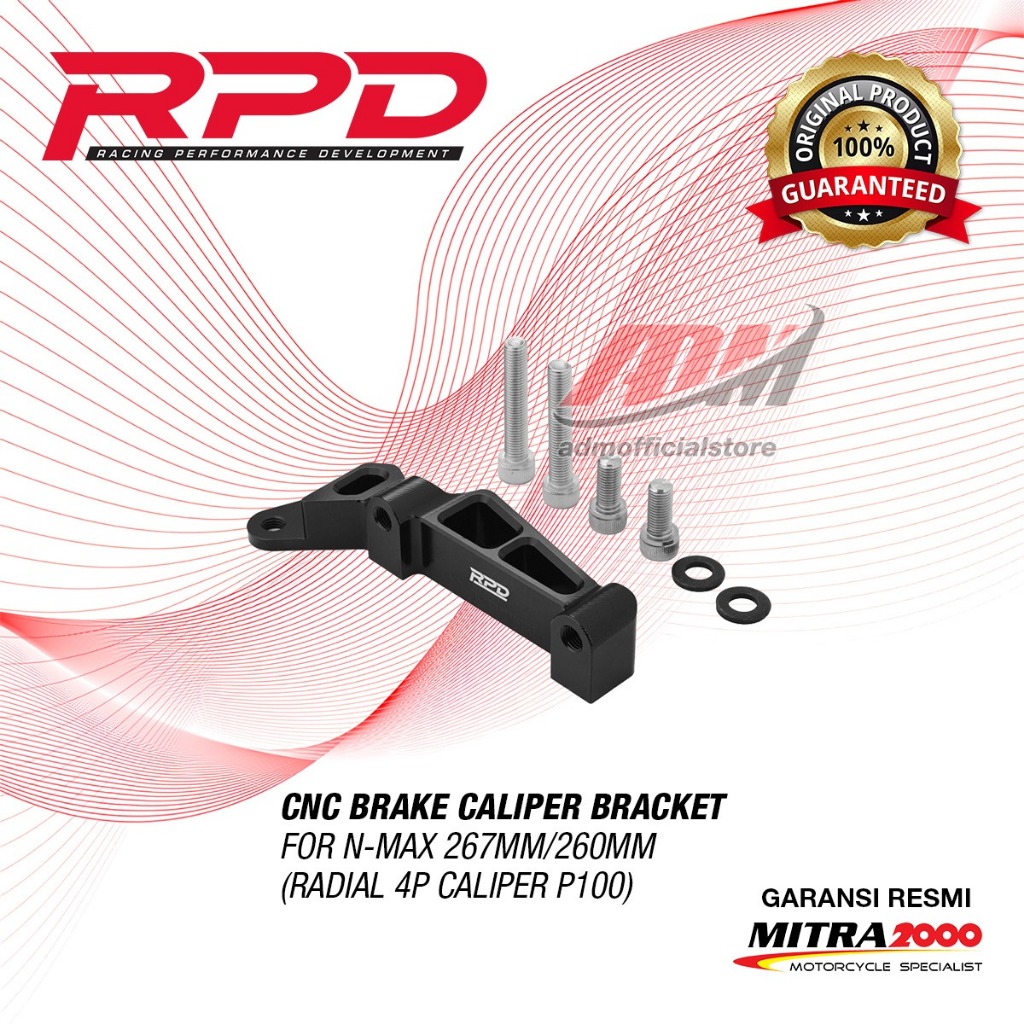 Jual RPD CNC Bracket Caliper Radial 4P P100 for N-Max / Aerox (267MM / 260MM) | Shopee Indonesia