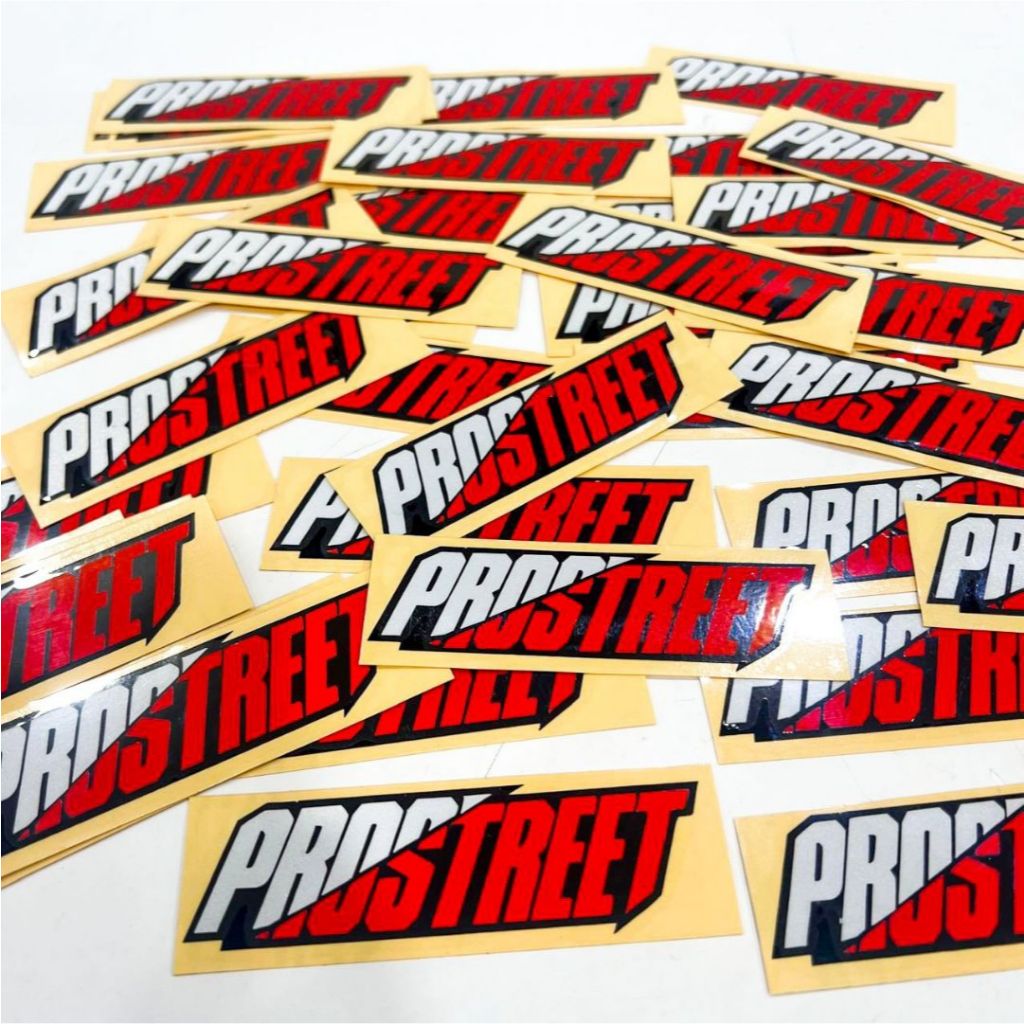 Jual STICKER STIKER LOGO PROSTREET PUTIH MERAH GLOSSY CUTTING MOTOR ...