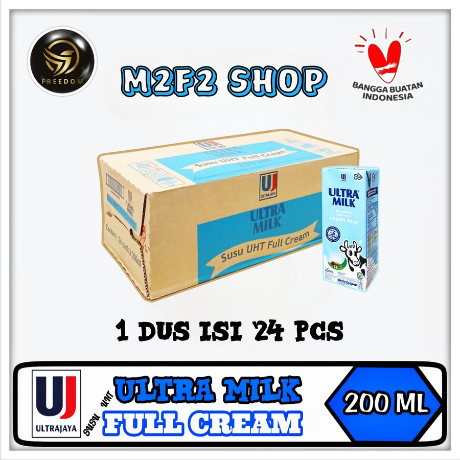 Jual Susu Ultra Milk Rasa Full Cream Kotak UHT | Plain - 200 ml (Kemasan Karton) | Shopee Indonesia