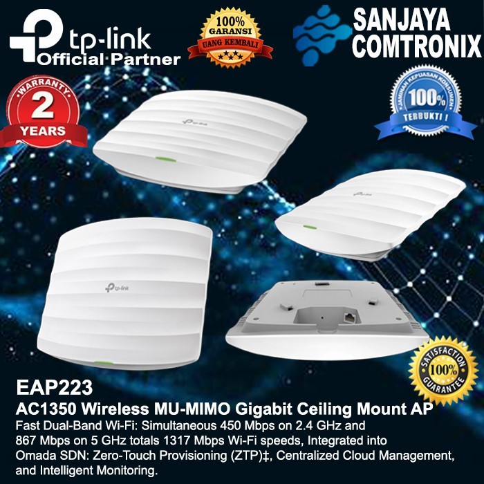 Jual TP-LINK TL-EAP223 AC1350 Wireless MU-MIMO Gigabit Ceiling Mount ...