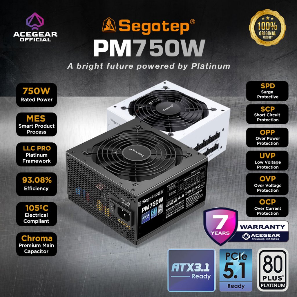 Jual SEGOTEP PM750W ATX3.1 (750W 80PLUS PLATINUM PSU Modular) | Shopee ...