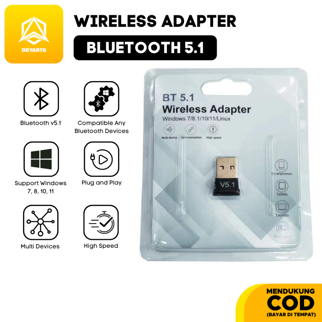 Jual USB Bluetooth Versi 5.1 Dongle Trasmiter Receiver Bluetooth ...