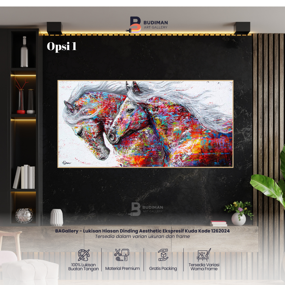 Jual BAGallery - Lukisan Hiasan Dinding Aesthetic Ekspresif Kuda Kode ...