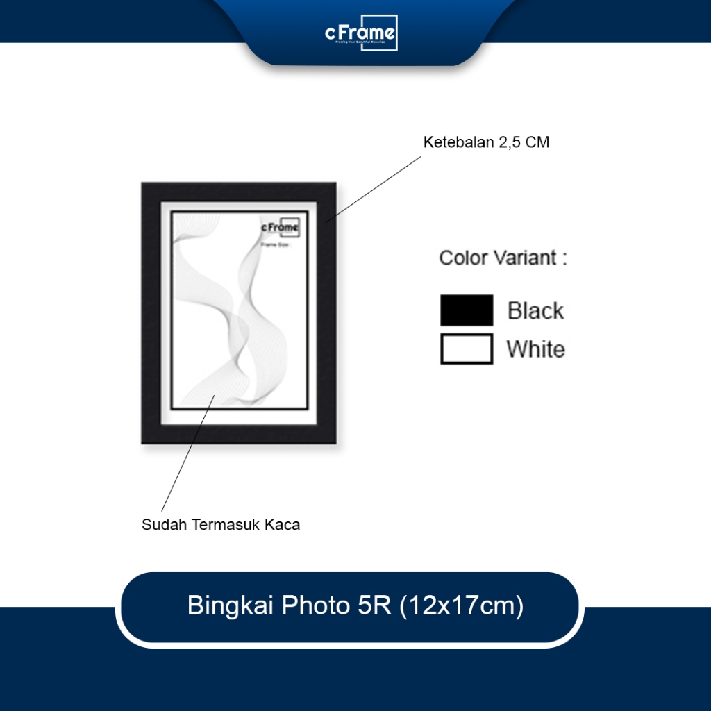 Jual C Frame Bingkai Foto 5R Fiber 2,5 cm 12 x 17 cm | Shopee Indonesia