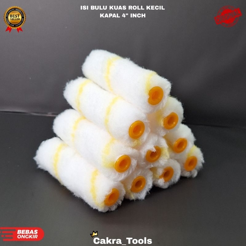 Jual [10 PCS] ISI BULU KUAS ROLL KAPAL KECIL REFIL ROLLER CAT TEMBOK 4 ...