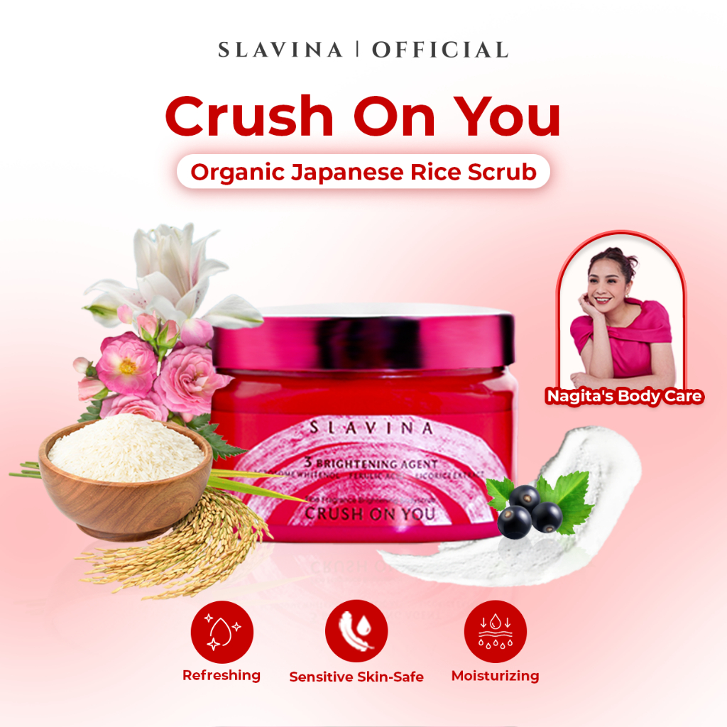 Jual SLAVINA Organic Rice Body Scrub Crush On You scrub | lulur ...