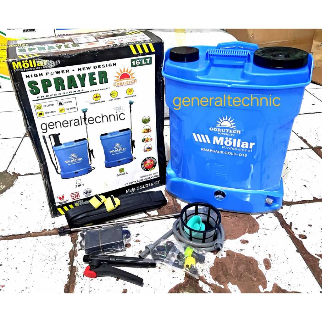 Jual Sprayer Electric Mollar 16L Single (SNI) Tangki Semprot Mollar 12V ...