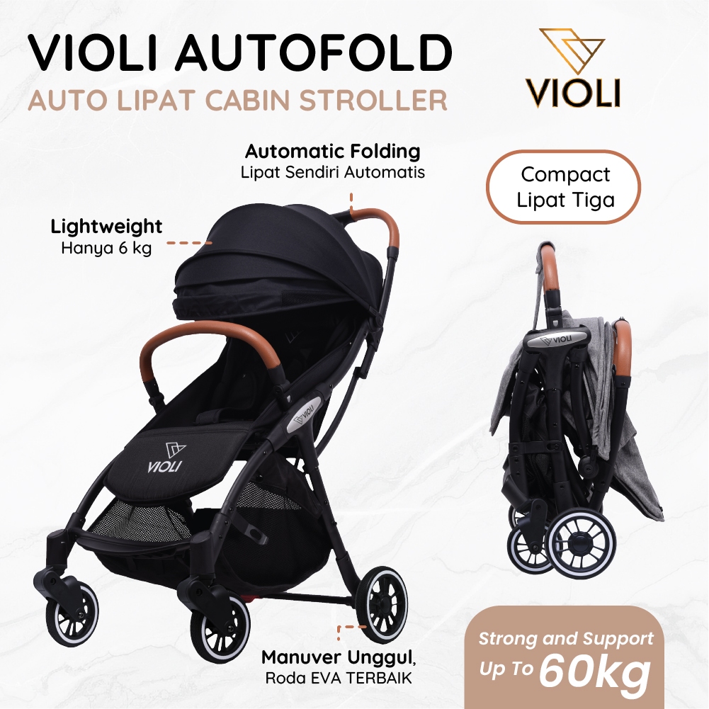 Jual [FREE TRAVEL BAG] Violi Autofold - Stroller Cabin Bayi Anak Kereta ...