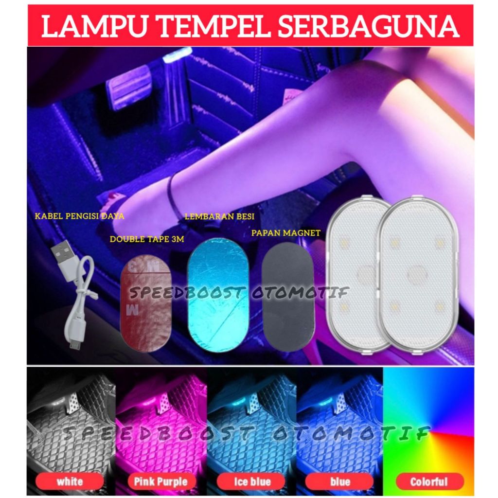 Jual Lampu Sentuh 6 Led Tempel Interior Dashboard Plafon Kabin Mobil ...