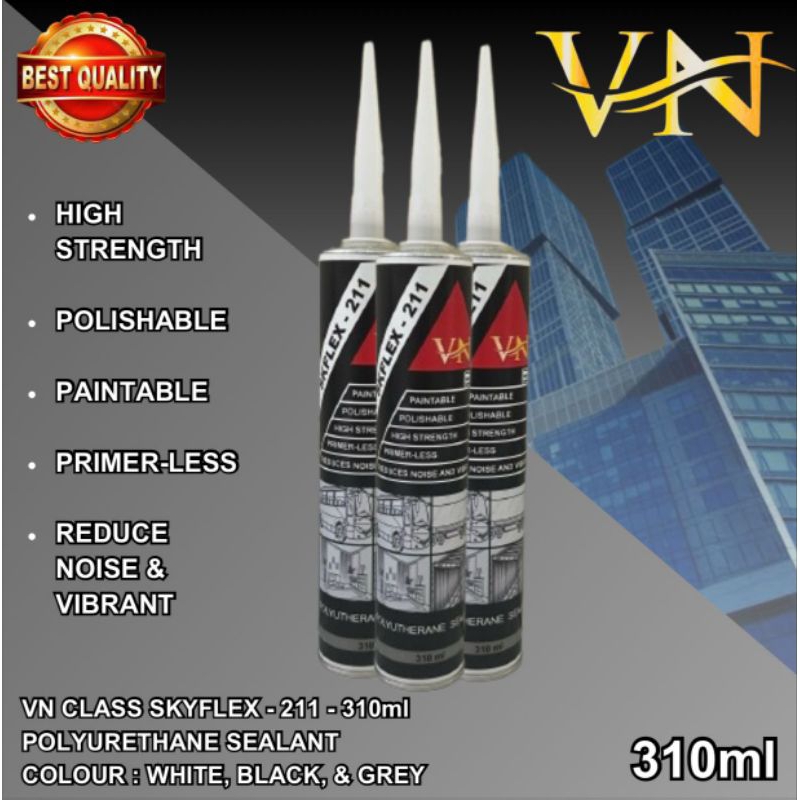 Jual LEM PU (Setara SIKA 221) VN CLASS SKYFLEX 211 Auto Sealant Lem Body Mobil 310ml | Shopee ...