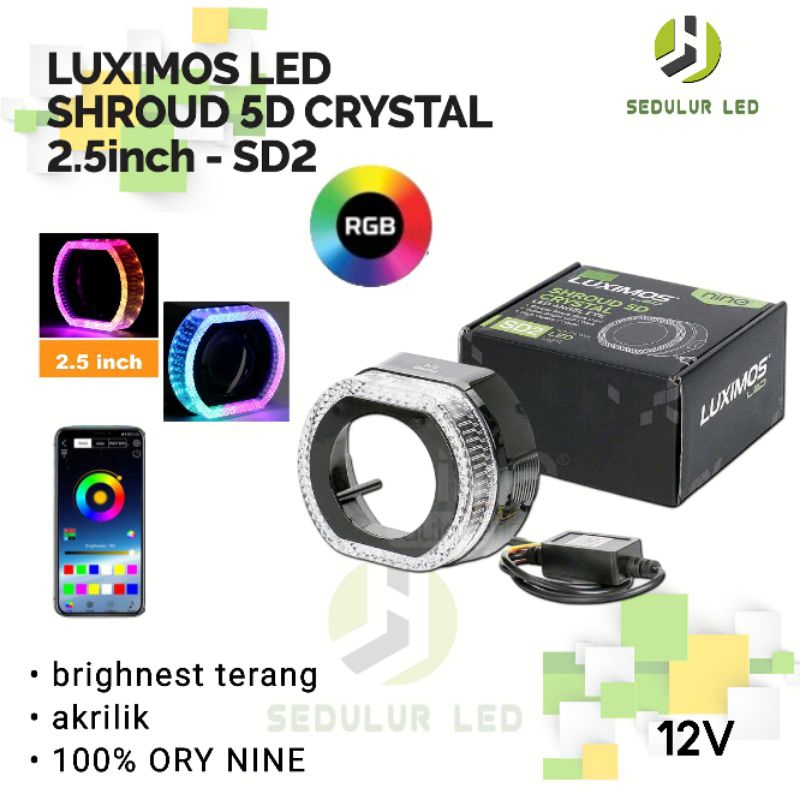 Jual Shroud BMW Akrilik RGB 2.5 Inch Biled Crystal Angel Eyes 5D ...