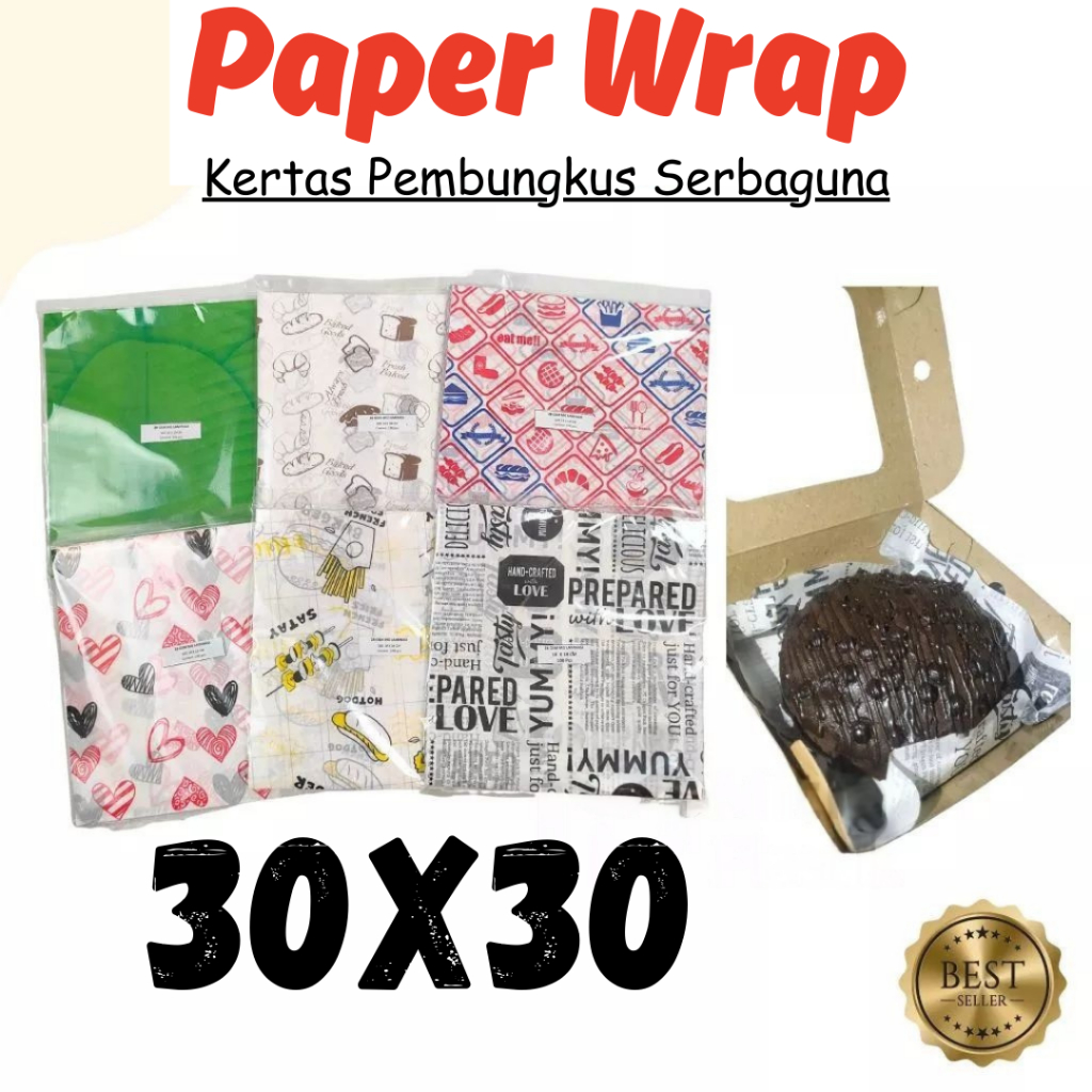 Jual Kertas Nasi Pembungkus Serbaguna 30x30 / MG Paper Wrap Pembungkus ...