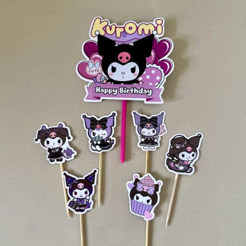 Jual TOPPER KUROMI / CAKE TOPPER KUROMI / TOPPER KUE KUROMI / CUPCAKE ...